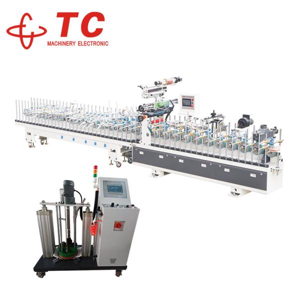 Quality TC Factory Supplier Veneer PVC Profile PUR Hot Glue Wrapping Machine for Door Window Frame Decorating for sale