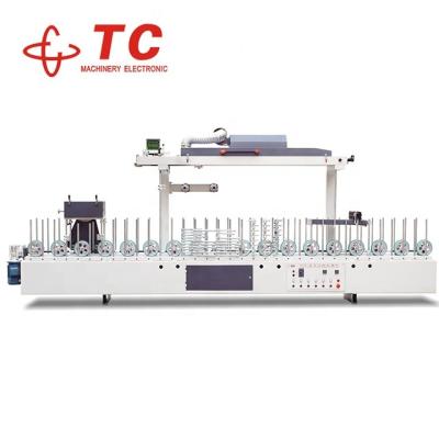 China TC Multifunctional Woodworking Machinery Plastic  for Mdf Cold Glue Profile Wrapping Machine for sale