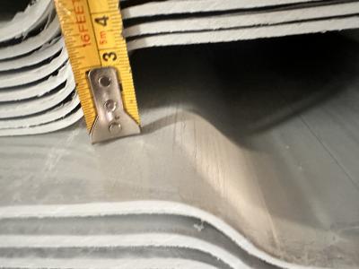 China FRP 1490 Glass Fiber Wavy Plate (Sample Color: 7047), designed for cooling tower applications. Measuring 1490 mm in width (unexpanded) with customizable length for sale