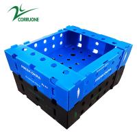 China Custom Corrugated Plastic PP Seafood Box 500x270x270mm 13.6kg Bearing Waterproof Coroplast Storage for sale