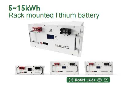 China 3U 5U New Energy Battery Rack Mounted Energy Storage Battery 51.2V 100 - 300Ah for sale