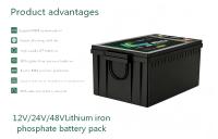 Quality 24V 200Ah Lithium Iron Phosphate Battery 5120Wh LCD Display Bluetooth Heating for sale