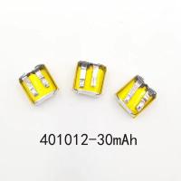 Quality 401012 3.7V 30mAh Rechargeable Lithium Polymer Battery For Micro Voice Recorders for sale