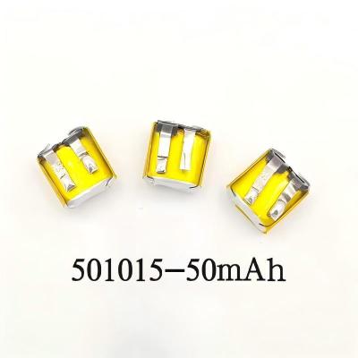 China 501015 Lithium Polymer Rechargeable Battery 3.7V 50mAh For Headphone for sale