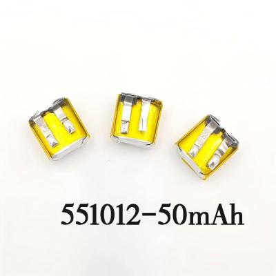 China 551012 Polymer Lithium Ion Battery 50mAh 3.7V Rechargeable Hearing Aid Batteries for sale