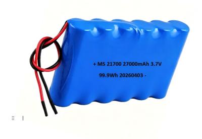 China 3.7V 27000mAh 21700 Lithium Ion Battery Pack 99.9Wh For LED Light Power Bank for sale