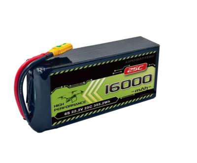 China 22.2V 16Ah 6S 25C LiCoO2 Lipo Battery For Crop Spraying UAV FPV Racing Drone for sale
