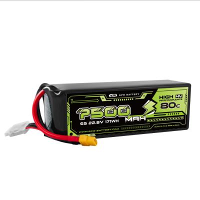 China 7500mAh 6S 22.8V 80C High Discharge LiPo Battery 171Wh HV Lipo Pack For FPV Racing Drone for sale