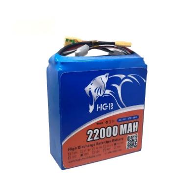 China Industrial Survey Drone Battery Pack Rechargeable 12S 44.4V 22000mAh 20C LCO Lithium Battery for sale