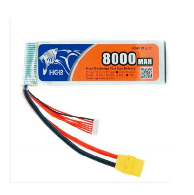 China 8Ah 6S 22.2V 70C LiPo Drone Battery Pack LCO Lithium Cobalt Oxide Assembled Compact Battery for sale