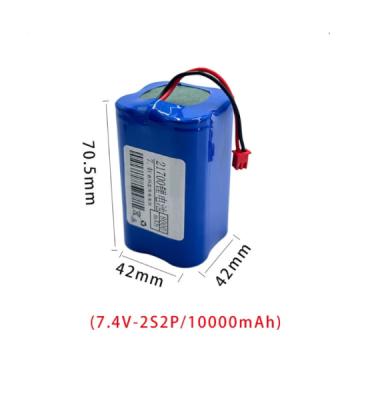 China 7.4V 10000mAh 21700 Lithium Ion Battery 2S2P Grade A Cells 500+ Cycles With Built In BMS for sale