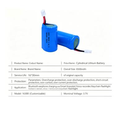 China High Safety 16300 3.7V 650mAh Lithium Battery For Bluetooth Earbud Charging Cases for sale