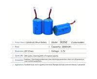 Quality 3.7V 2000mAh 26350 Lithium Battery For LED Lights Loudspeakers Cash Detectors for sale
