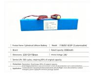 Quality 24V 3Ah 18650 Lithium Battery Pack 6S3P For UAVs Night Vision Devices Sensors for sale
