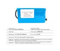 Quality 2600mAh 25.9V 18650 Lithium Battery Cylindrical Lithium Battery Pack Built In for sale