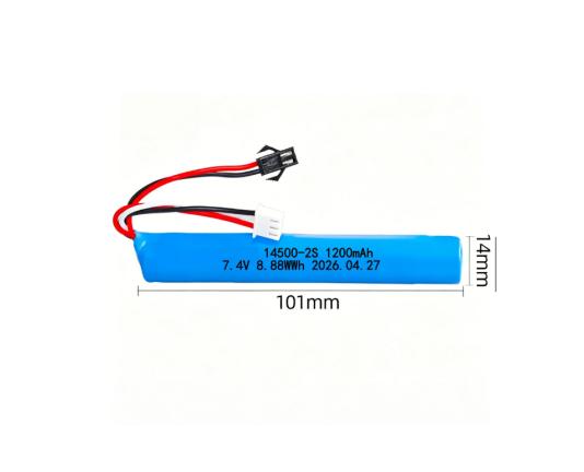 Quality 14500 2S 7.4V 1200mAh Lithium Battery Pack For RC Cars Boats Toy Guns Handheld Fans for sale