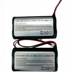 China 3.2V 1500mAh LiFePO4 18650 cell, 2pcs parallel pack delivers total 3000mAh 9.6Wh, safe stable lithium iron phosphate replacement battery specially designed for OV-DMC3 measuring gauge, with multi-lang for sale