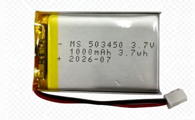 China 503450 3.7V 1000mAh Lithium Polymer LiPo Battery Pack with JST Connector | Rechargeable Replacement Battery for GPS Tracker, Bluetooth Speaker, Mini LED Light, Smart Wearable Devices for sale