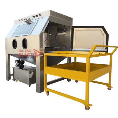 China Custom Large Stainless Steel Sandblasting Cabinet with Oversized Viewing Window for sale
