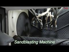 automatic sand blasting machine with rubber belt track