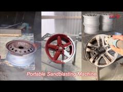 mobile handle portable sandblasting machine wheel sand blasting machine