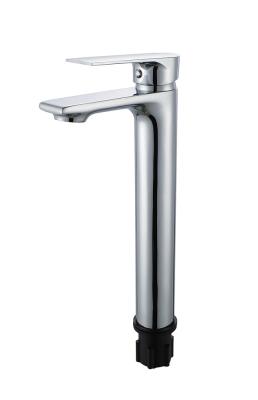中国 Chrome Brass Tall Basin Mixer Faucet Single Lever 販売のため