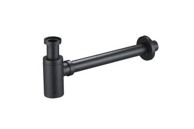 China Matt Black Siphon Bathroom OEM Lavatory Sink Drains For Wash Basin Zinc Bottle Trap for sale