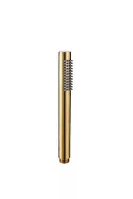 Cina Microfono in ottone doccia a mano doccia a mano per la colonna di doccia spazzolato bagno oro ugello di silicio facile pulizia OEM rotondo in vendita