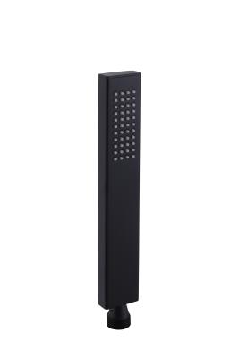 Cina Microfono in ottone doccia a mano doccia per doccia colonna matto nero bagno ugello di silicio facile pulito quadrato OEM in vendita