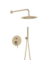 China Brushed Golden Classical Rain Shower With Handle Concealed In Wall for sale