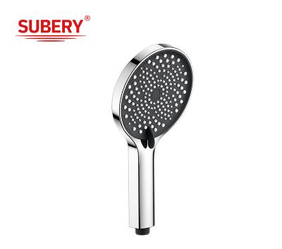 China ABS plastic 3 functie handshower hand douche kolom chroom badkamer nieuwe vloeibare silicium mondstuk rond makkelijk schoon OEM Te koop