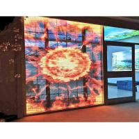 China P7.9 P10.4 Multicolor LED Transparent Screen 800x1500mm Moistureproof Indoor Display for sale