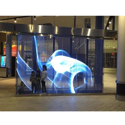 Cina 3500nits HD Display LED trasparente pannello vetro finestra tenda PH3.91-7.81 in vendita