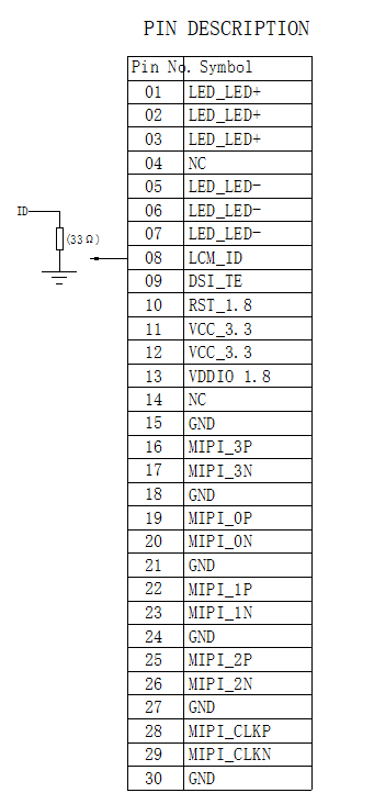 8.0 inch IPS TFT LCD display dimensional drawing