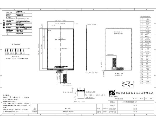 Quality Customized 10.1 Inch HD Industrial LCD Display IPS LCD Screen 800x1280 Pixels for sale