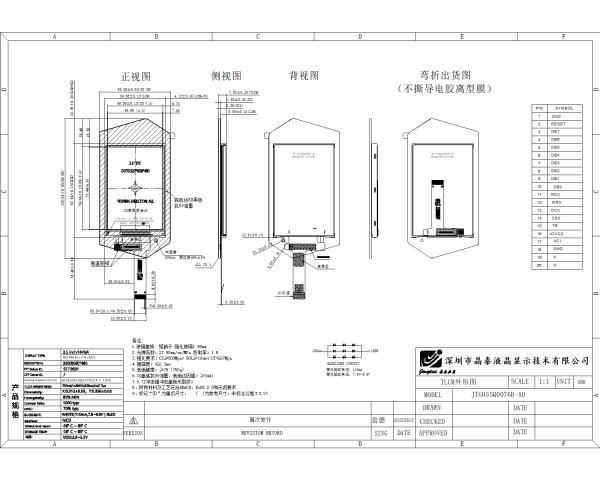 Quality 320x480 500cd/M2 3.5 Inch IPS TFT LCD Screen For Two Wheeler Dashboards for sale