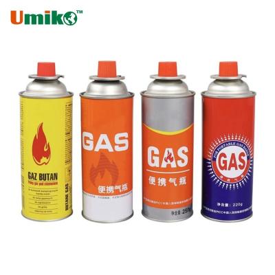 China Multiple Size Flammable Butane Gas Canisters For Camping And Cooking for sale
