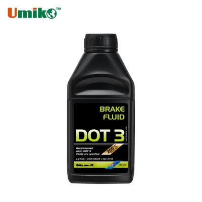 China 500ml Dot 3 Synthetic Brake Fluid High Boiling Point Moisture Resistant for sale
