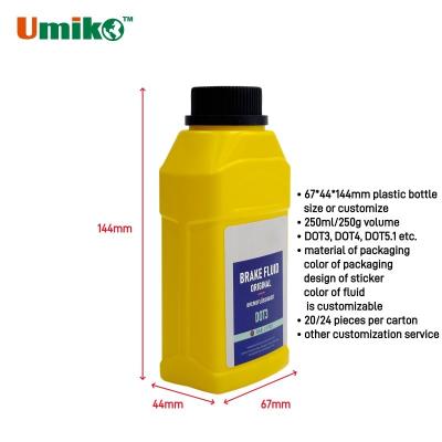 China Factory Direct Wholesale DOT 3 Synthetic Brake Fluid with Dry Boiling Point ≥205℃ and Wet Boiling Point ≥140℃ for sale