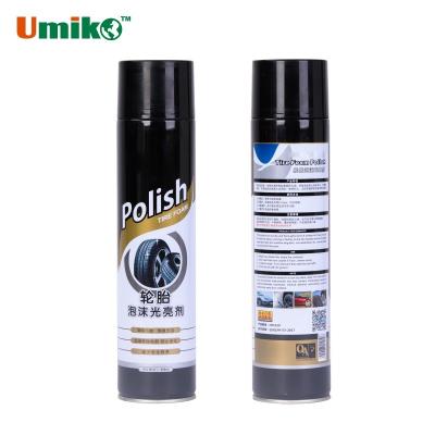 China 650ml Eco Friendly Tire Foam Spray Auto Polish Spray With UV Protection for sale