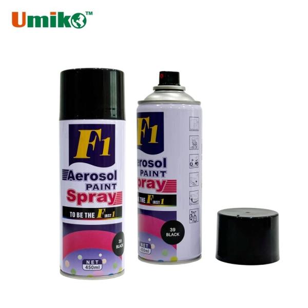 Quality F1 Aerosol Spray Paint Black 450ml Quick Dry Multi Surface Acrylic Spray Paint for sale