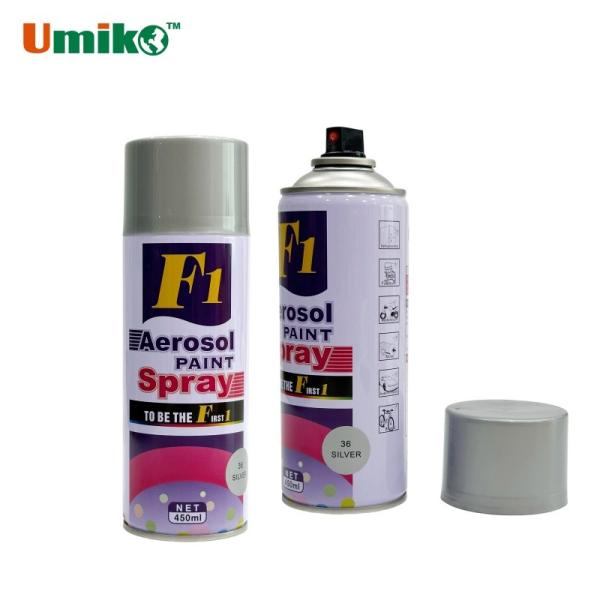 Quality F1 Silver Spray Paint 400ml Weather Resistant Corrosion Proof for sale
