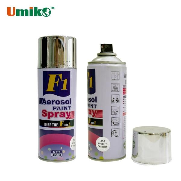 Quality F1 Chrome Spray Paint 450ml Custom Multi Surface Acrylic Resin Spray Paint for sale