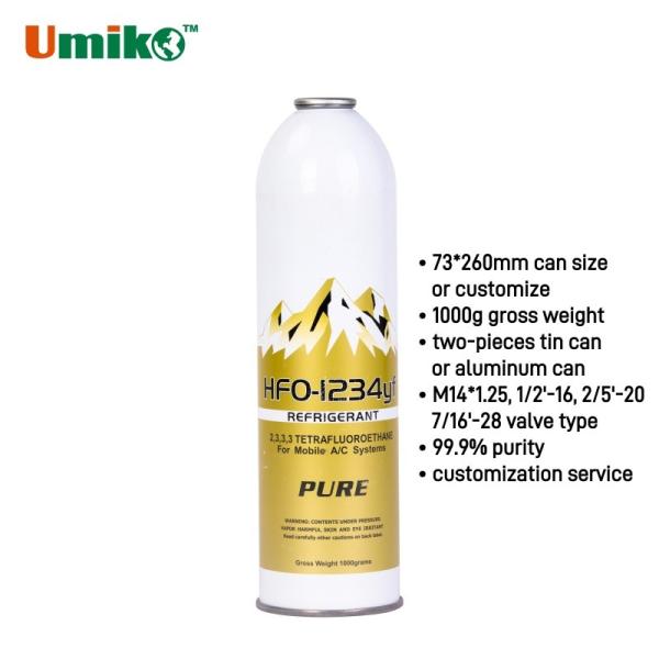 Quality HFO-1234yf Ac Cooling Gas 1kg HVAC Refrigerant Gas Advanced Customize for sale