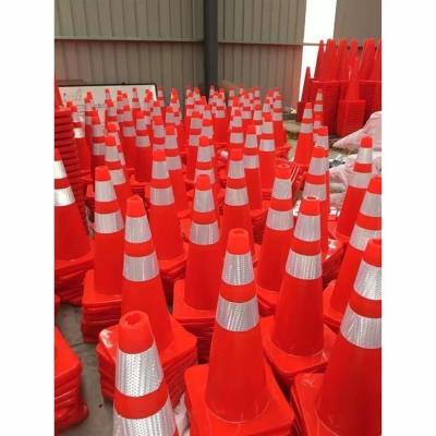 China Flexible Orange Highway Cones PVC Custom Traffic Cone For Effective Warning for sale