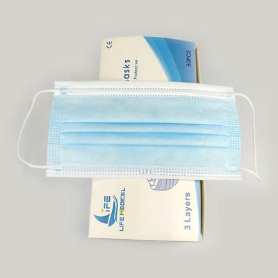 China Blue 3ply Melt Blown ISO Anti Dust Type IIR Medical Face Mask for sale