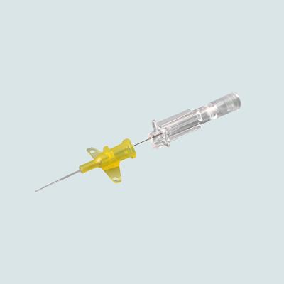 China Medical Yellow Color 18G Butterfly IV Cannula With Injection Port for sale