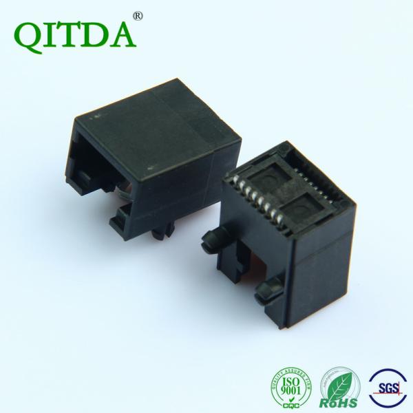 Quality RJ45 8P8C Ultra-Thin SMT Jack with Mushroom Feet – Full Plastic Unshielded (UTP), Low Profile Modular Socket for Network Applications for sale