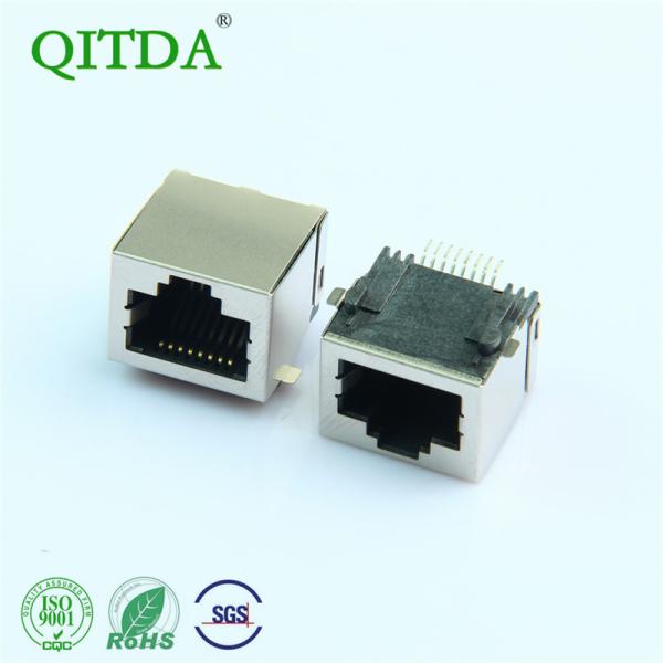 Quality RJ45 8P8C Right Angle SMT Jack – Shielded Female Connector, No LEDs, Surface Mount Ethernet Socket for Network Applications for sale