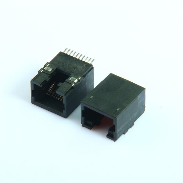 Quality H10.5 Ultra Thin Single Port 10P10C RJ50 RJ45 Female Full SMT Connector, Unshielded Empty Shell No Transformer No LED Ethernet PCB Jack for sale